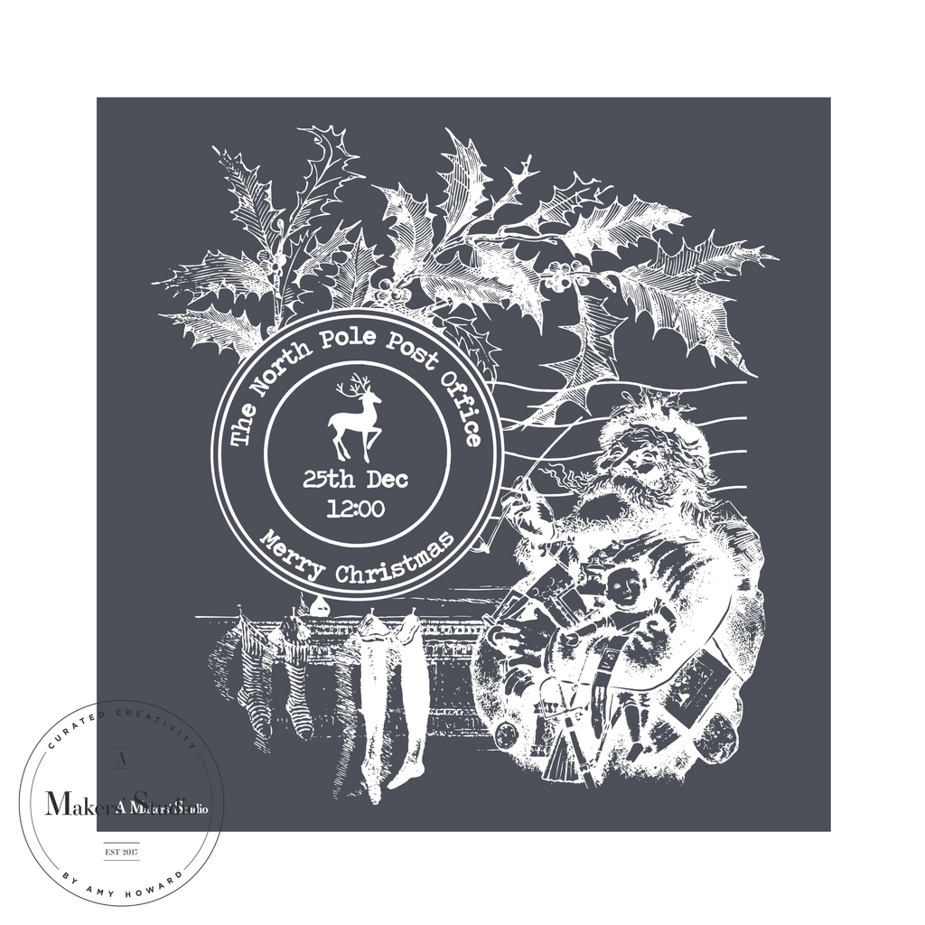 Jolly St Nick Postcard - Mesh Stencil 12x12 – Amy Howard At Home